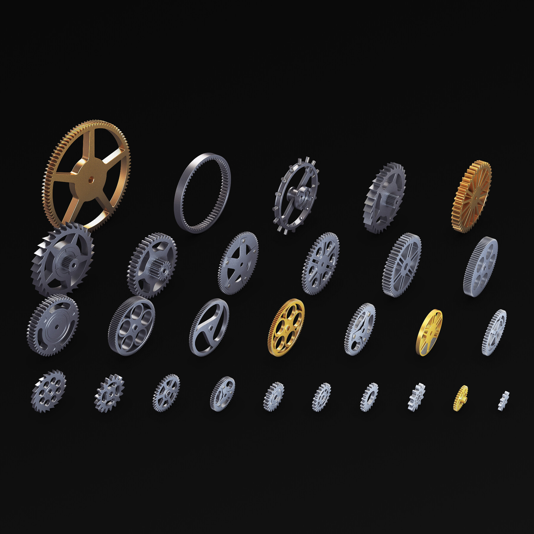 ArtStation - Gears Set v 3 | Resources