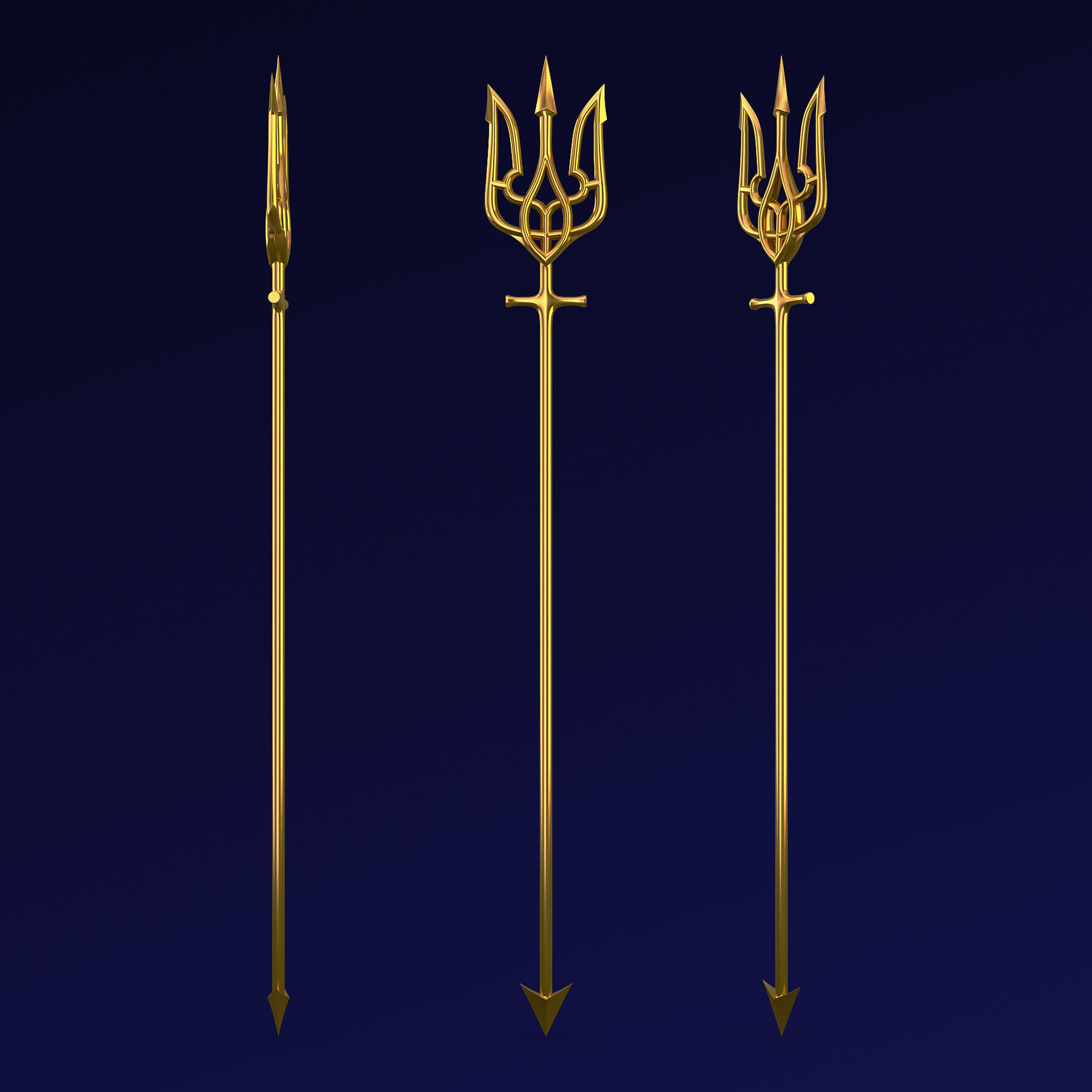 ArtStation - Poseidon Trident of Ukrainian Emblem M 1 | Resources