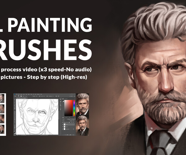 ArtStation - Oil painting brushes + portrait painting process video ...