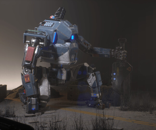 ArtStation - Rigged Combat Mech with Sword | Game Assets