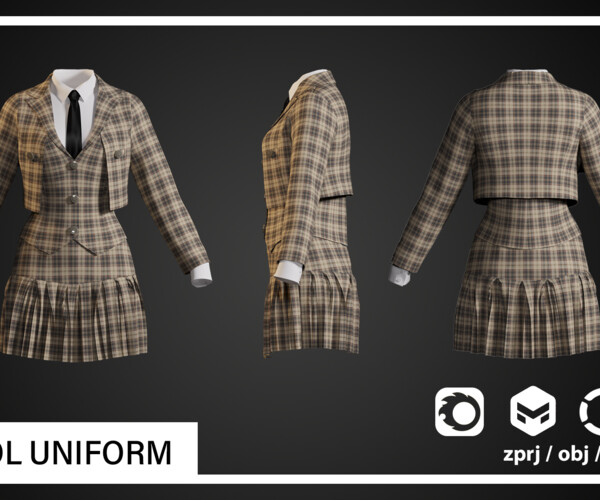 ArtStation - School Uniform | Game Assets