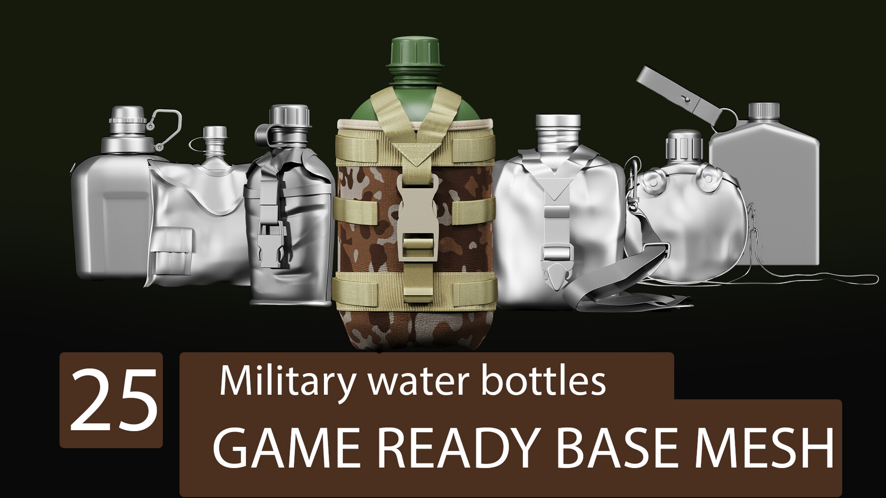 ArtStation - Military water bottles | Game Assets