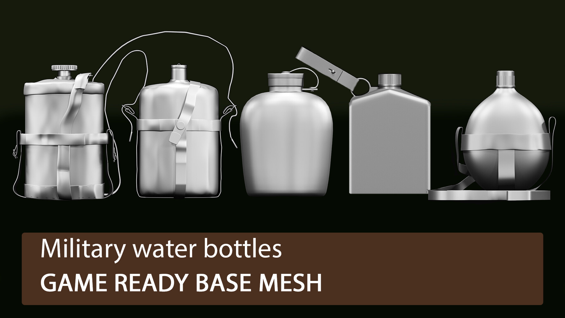 ArtStation - Military water bottles | Game Assets