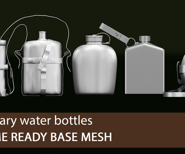 ArtStation - Military water bottles | Game Assets