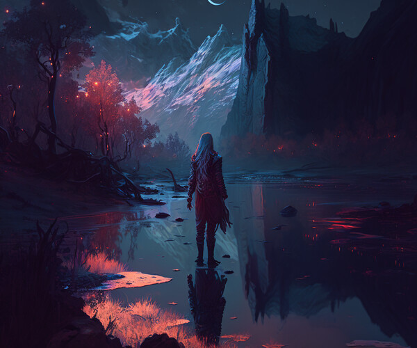 ArtStation - Midnight Stroll: A Serene Monochrome 5 | Artworks