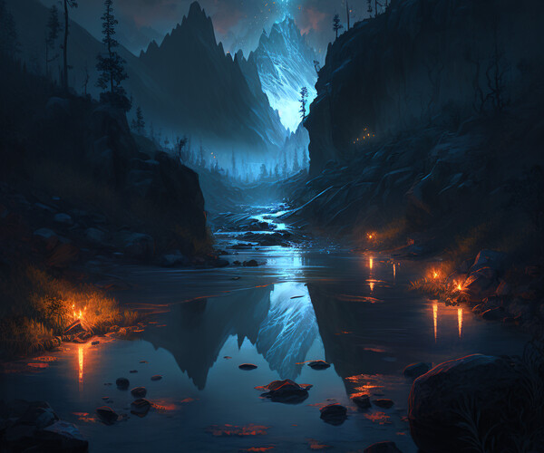 ArtStation - Midnight Stroll: A Serene Monochrome 7 | Artworks
