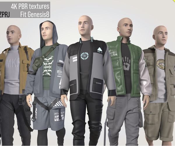 ArtStation - 3Dmale outfit cyberpunk , futuristic, tech wear, man ...