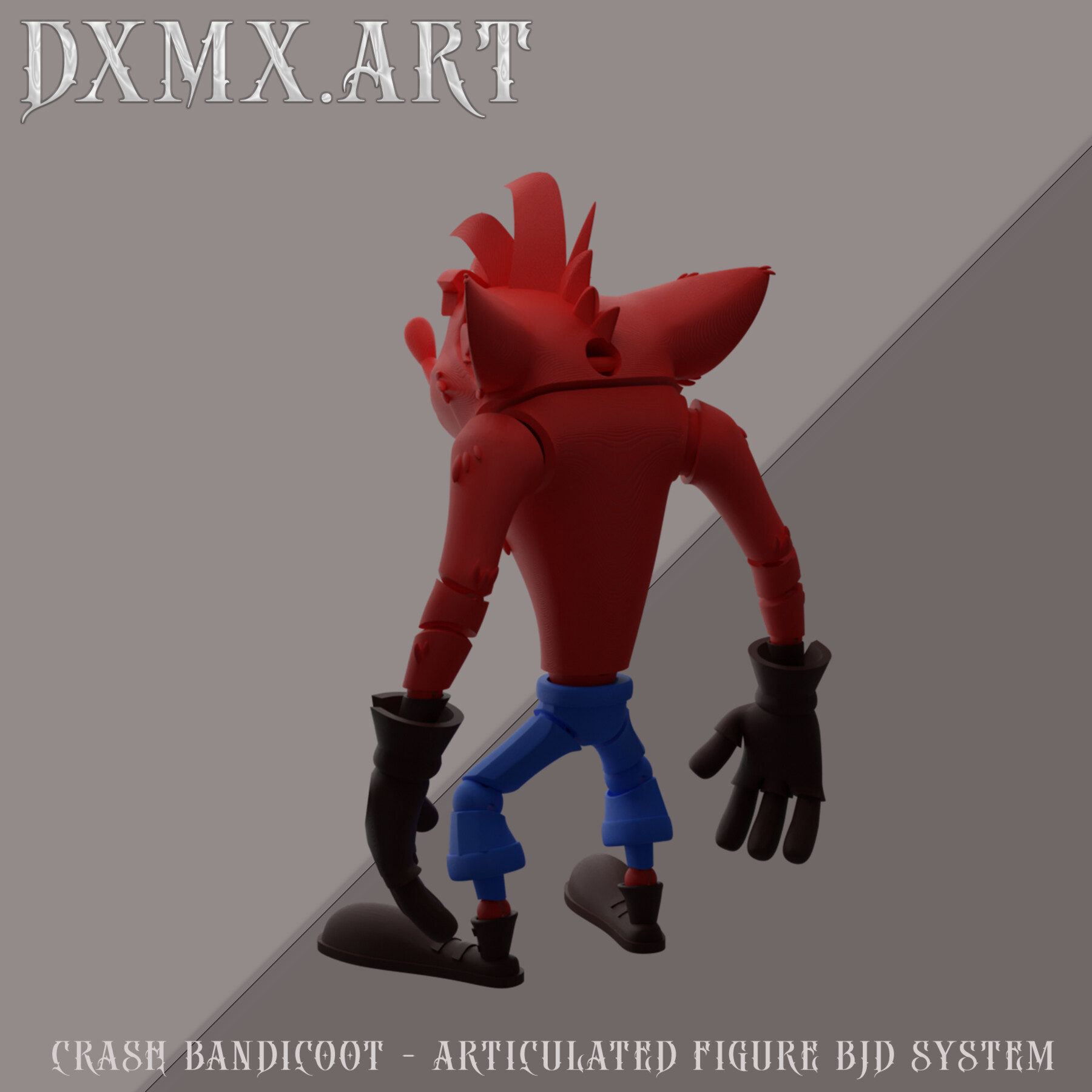 ArtStation - CRASH BANDICOOT ARTICULATED FIGURE BJD SYSTEM STL FILE ...