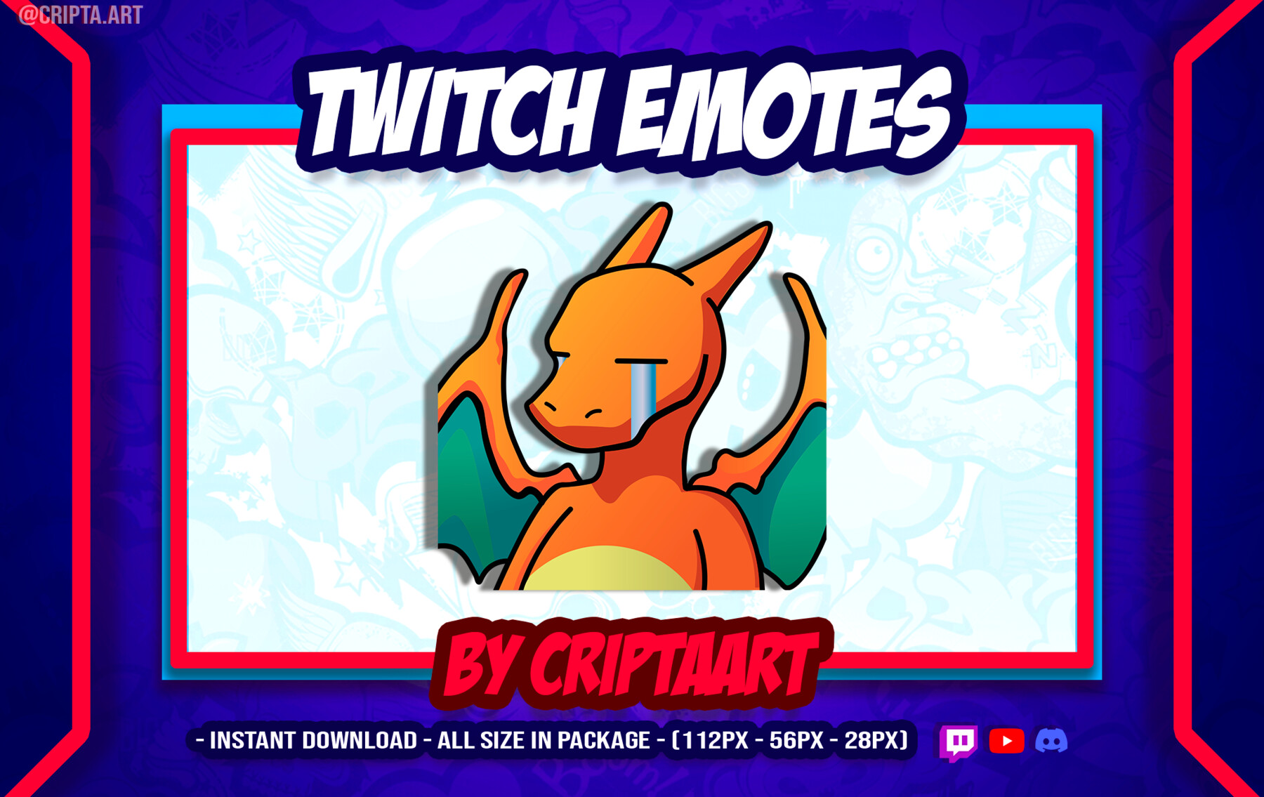 ArtStation - Twitch Emote / Charizard Emote / Discord Emote / Cry Emote ...