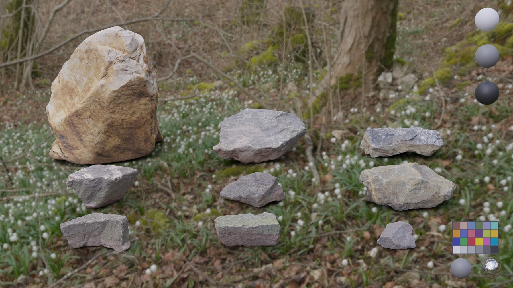 ArtStation - 9 Scan Stones | Game Assets