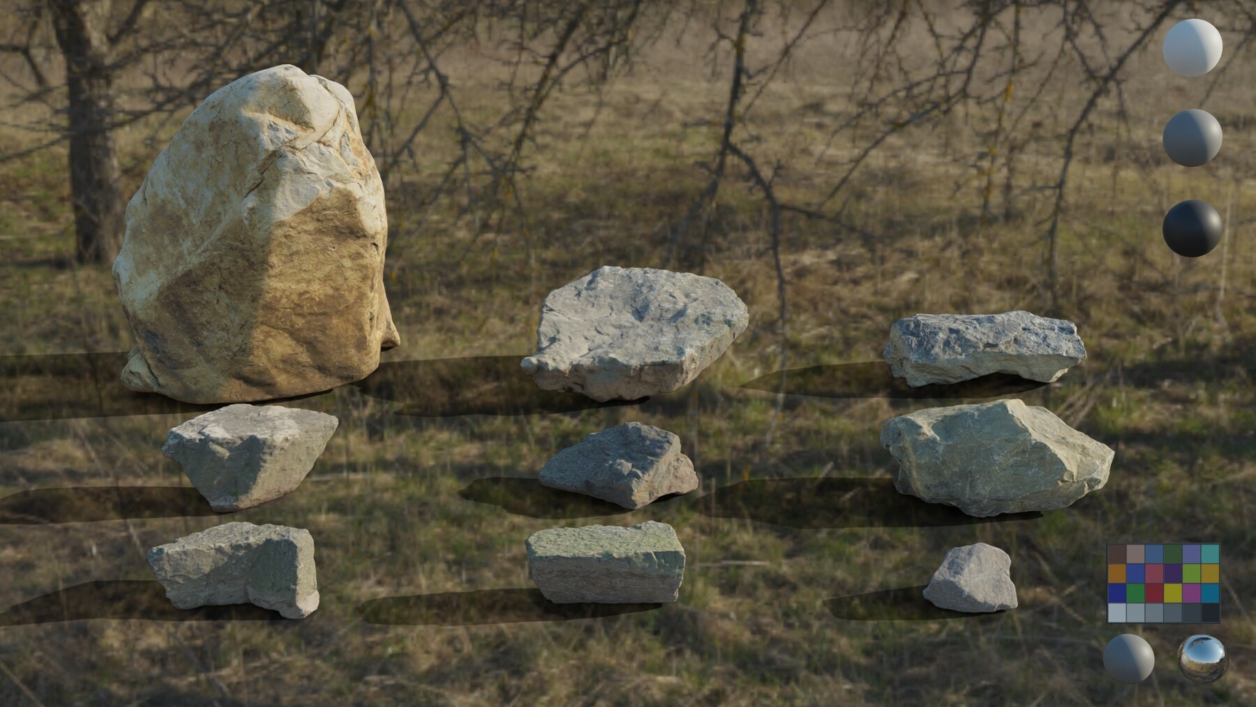 ArtStation - 9 Scan Stones | Game Assets