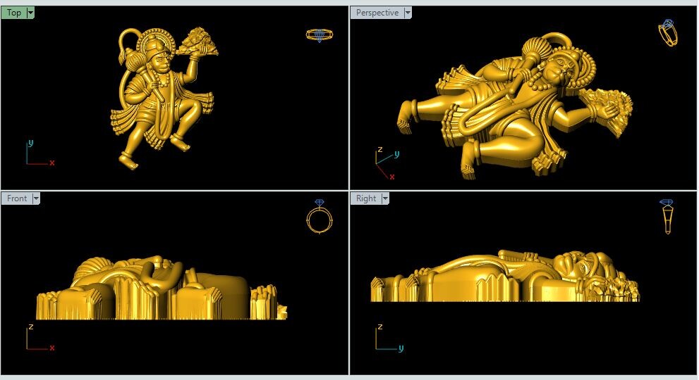 ArtStation - Hanumanji Pendant | hanuman CAD file | hanuman ji jewelry ...