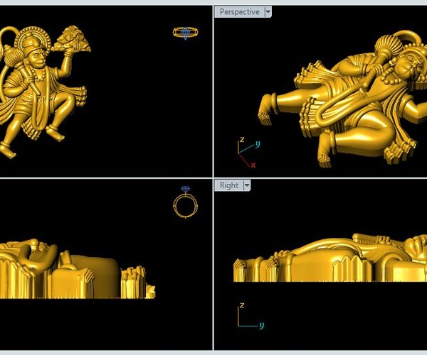 ArtStation - Hanumanji Pendant | hanuman CAD file | hanuman ji jewelry ...