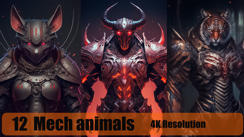 ArtStation - 12 Mech animal group of pictures | Artworks