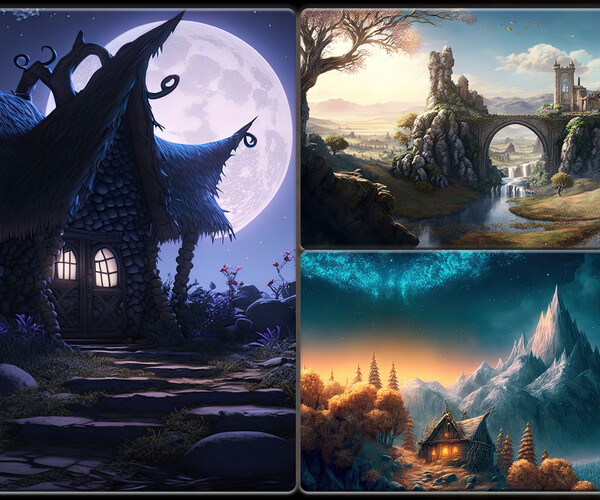 ArtStation - 100 Fantasy Environments Reference Pack | 8K | v.3 | Artworks