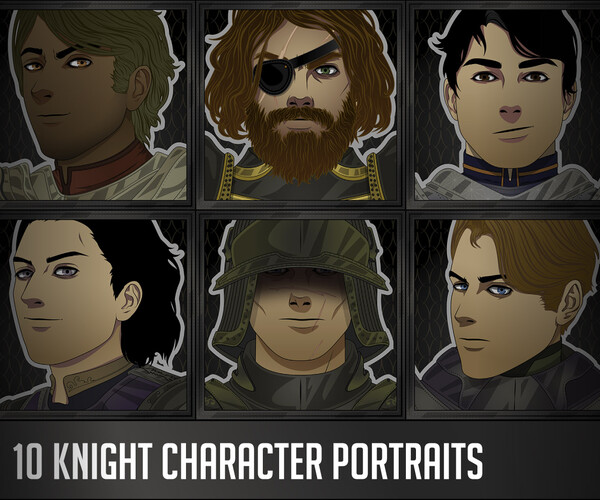 ArtStation - 10 Knight Character Portraits | Game Assets