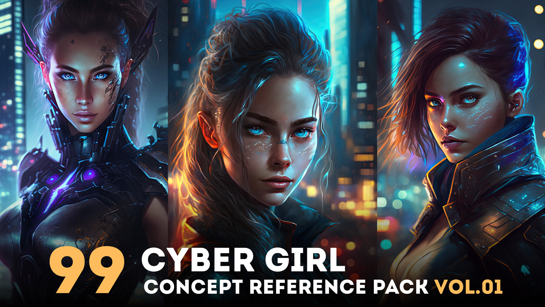 ArtStation - 99 arts - Cyber Girl - Concept Reference Pack Vol.01 ...