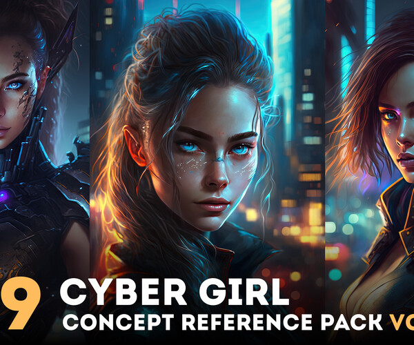 ArtStation - 99 arts - Cyber Girl - Concept Reference Pack Vol.01 ...