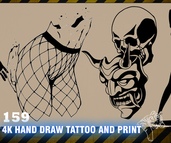 ArtStation - 159 4K HAND DRAW TATTOO AND PRINT (TRANSPARENT & ALPHA ...