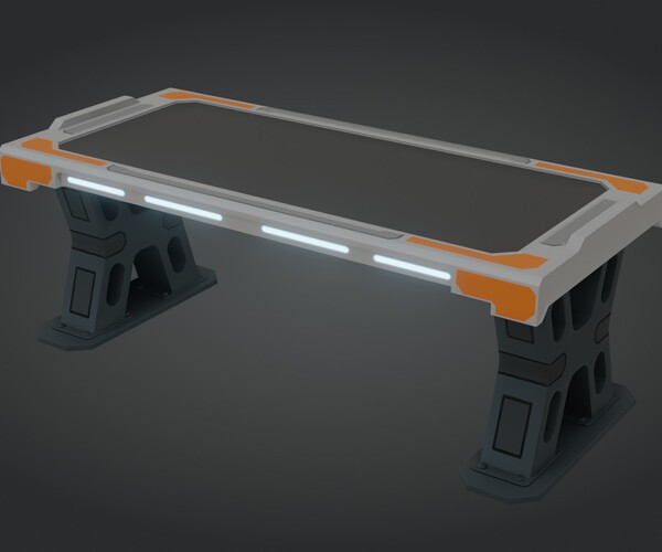 ArtStation - Sci-fi Work Bench - Low poly - PBR - Game ready | Game Assets