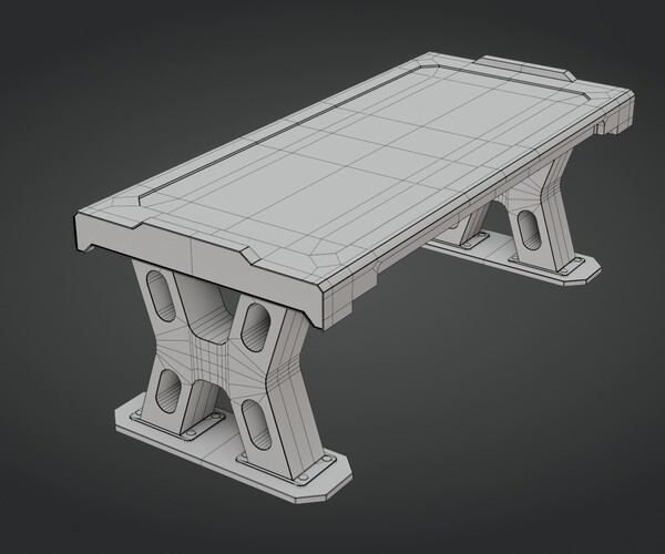 ArtStation - Sci-fi Work Bench - Low poly - PBR - Game ready | Game Assets