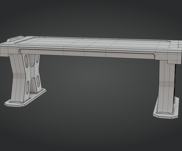 ArtStation - Sci-fi Work Bench - Low poly - PBR - Game ready | Game Assets