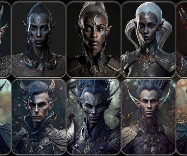 ArtStation - 100 Realistic Dark Elf Reference Pack | 8K | v.2 | Artworks