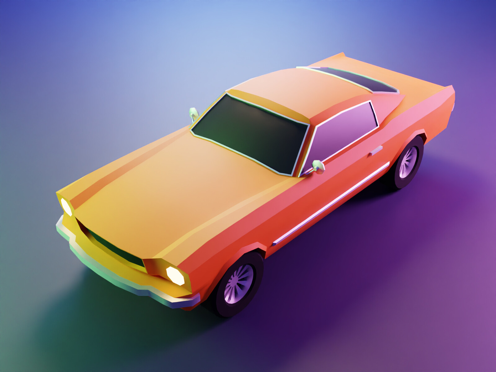 ArtStation - Low Poly Car Mustang 1965 | Resources