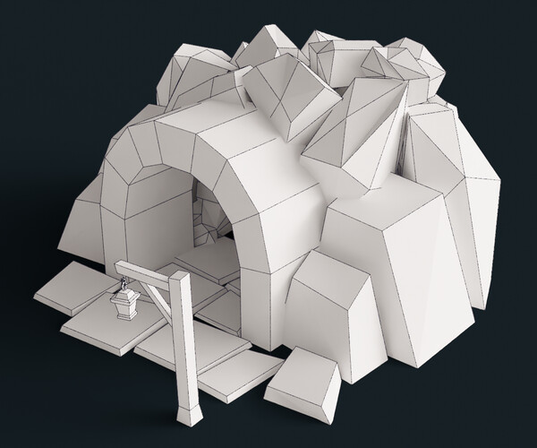 ArtStation - Stylized Cave - game ready model | Game Assets