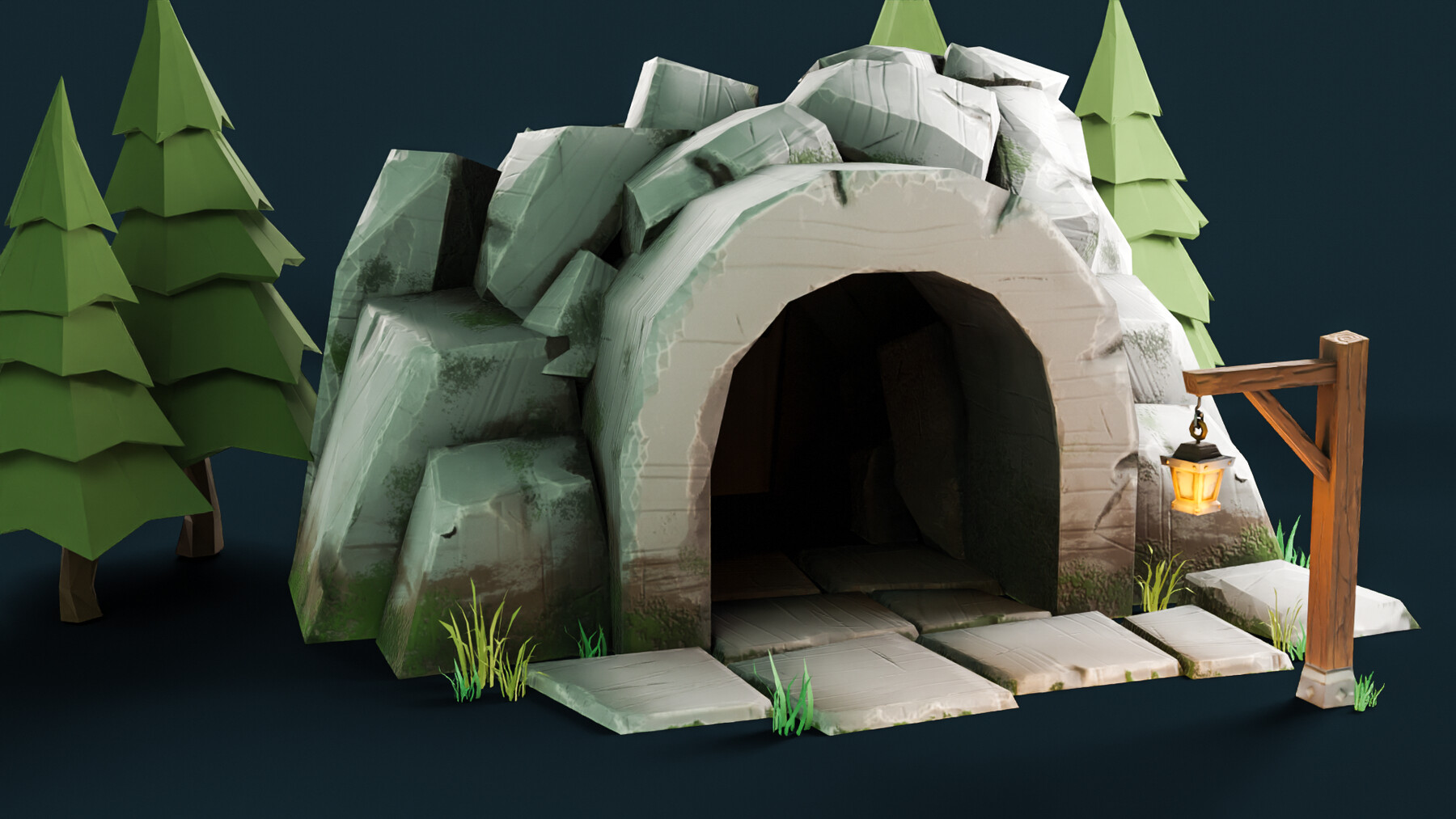 ArtStation - Stylized Cave - game ready model | Game Assets