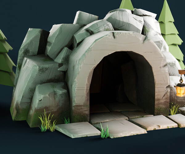 ArtStation - Stylized Cave - game ready model | Game Assets