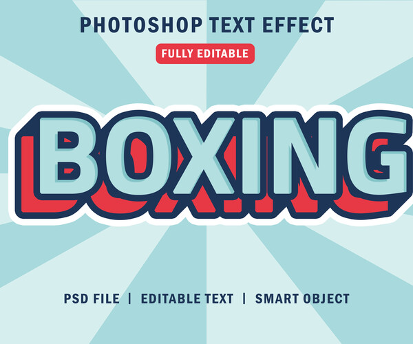 ArtStation - 3D Boxing. PSD fully editable text effect. Layer style PSD ...