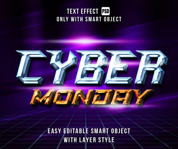ArtStation - 3D Cyber Monday. PSD fully editable text effect. Layer ...