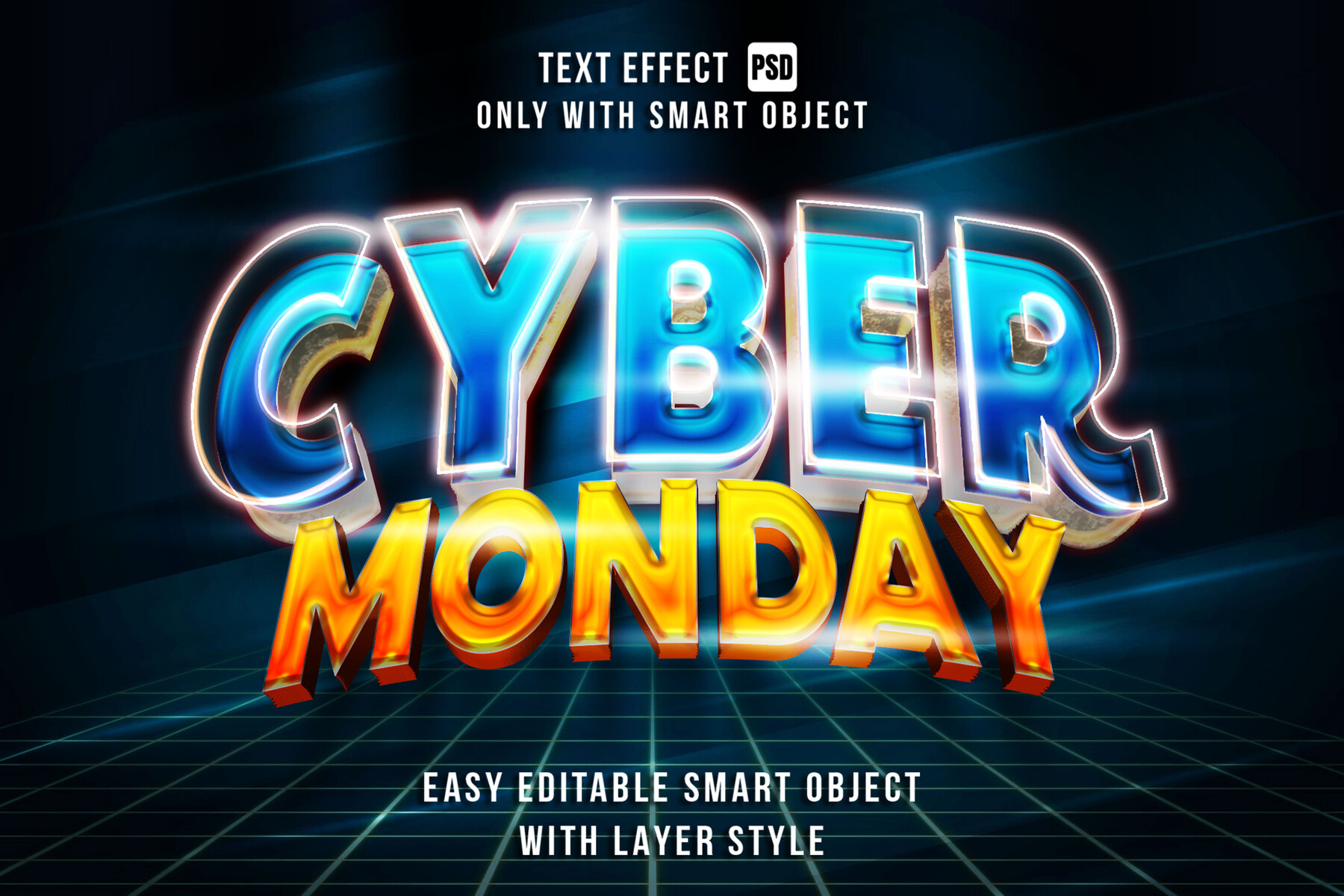 ArtStation - 3D Cyber Monday. PSD fully editable text effect. Layer ...