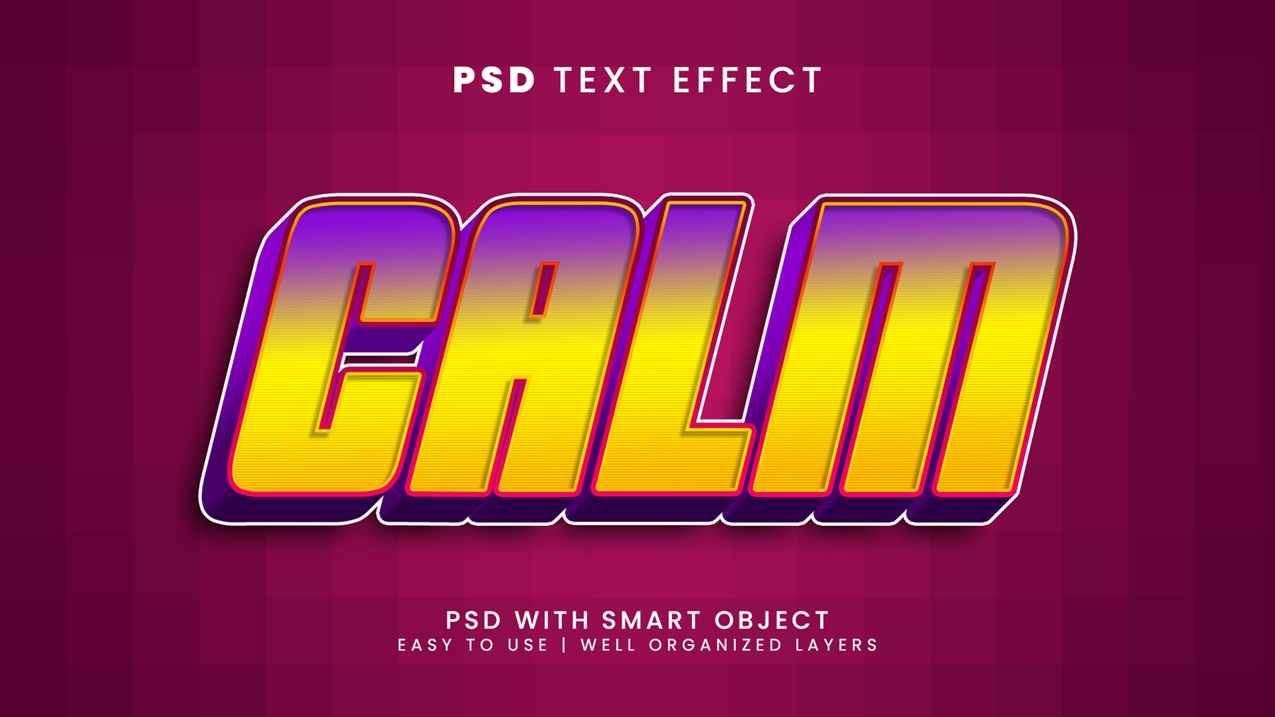 ArtStation - 3D Calm. PSD fully editable text effect. Layer style PSD ...