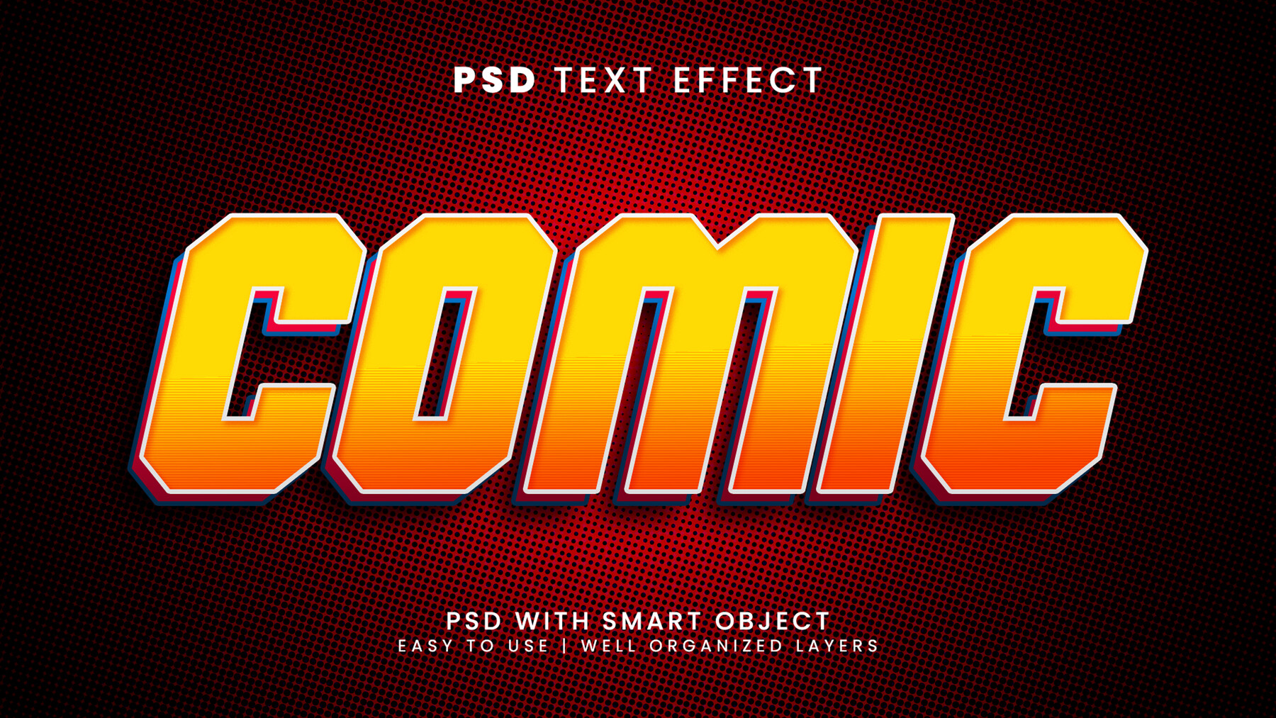 ArtStation - 3D Comic. PSD fully editable text effect. Layer style PSD ...