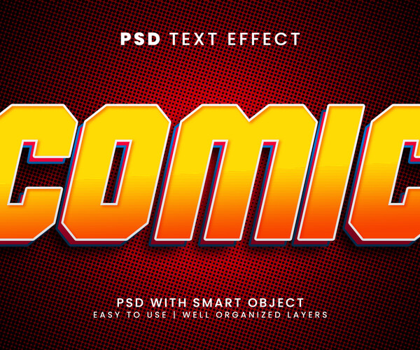 ArtStation - 3D Comic. PSD fully editable text effect. Layer style PSD ...