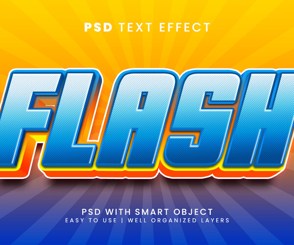 ArtStation - 3D Flash. PSD fully editable text effect. Layer style PSD ...