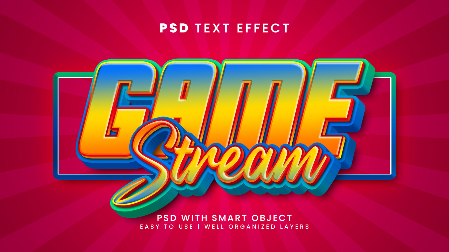 ArtStation - 3D Game stream. PSD fully editable text effect. Layer ...