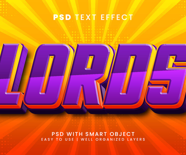 ArtStation - 3D Lords. PSD fully editable text effect. Layer style PSD ...
