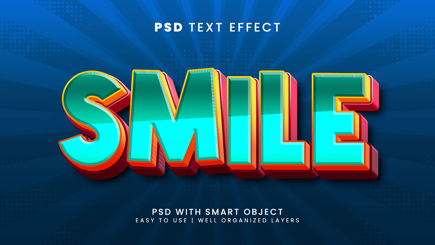 ArtStation - 3D Smile. PSD fully editable text effect. Layer style PSD ...