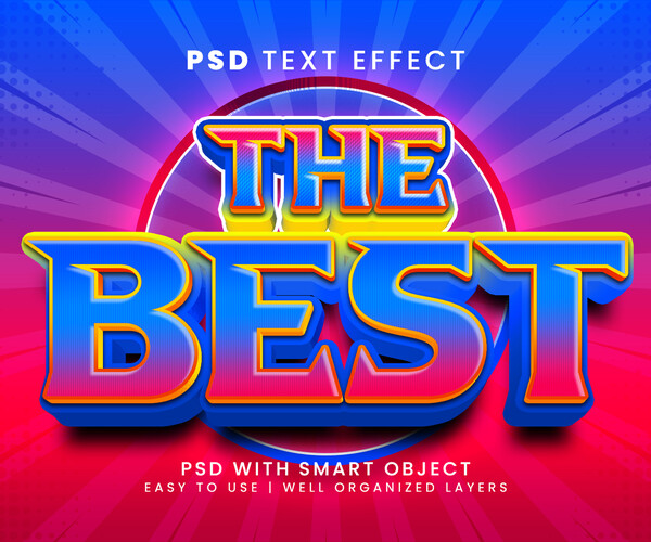 ArtStation - 3D The best. PSD fully editable text effect. Layer style ...