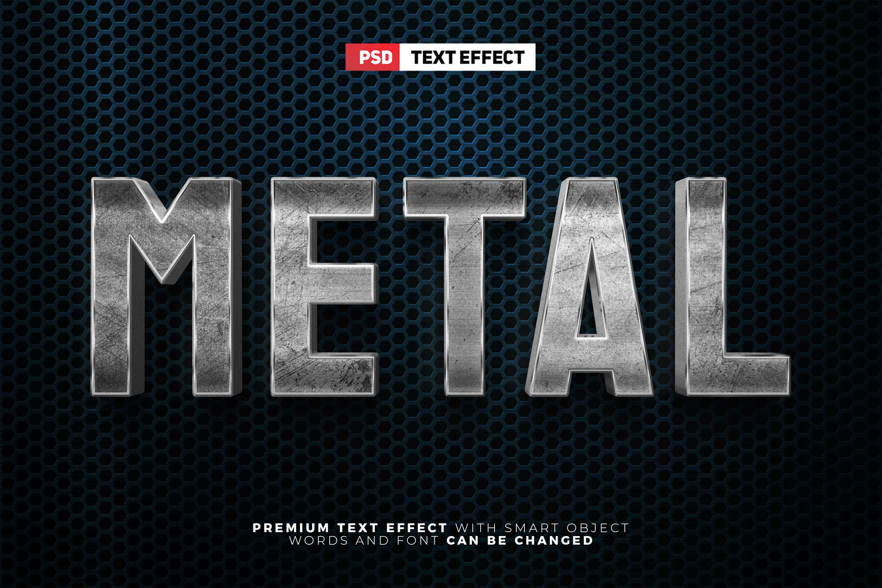 ArtStation - 3D Metal PSD fully editable text effect. Layer style PSD ...
