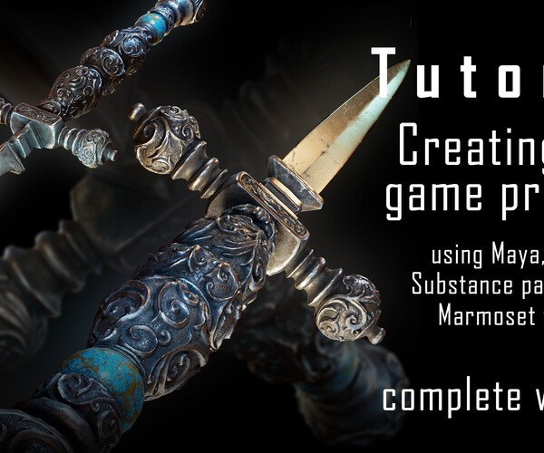 ArtStation - Tutorial - Creating and rendering a 3D game property using Maya, Zbrush, Substance ...