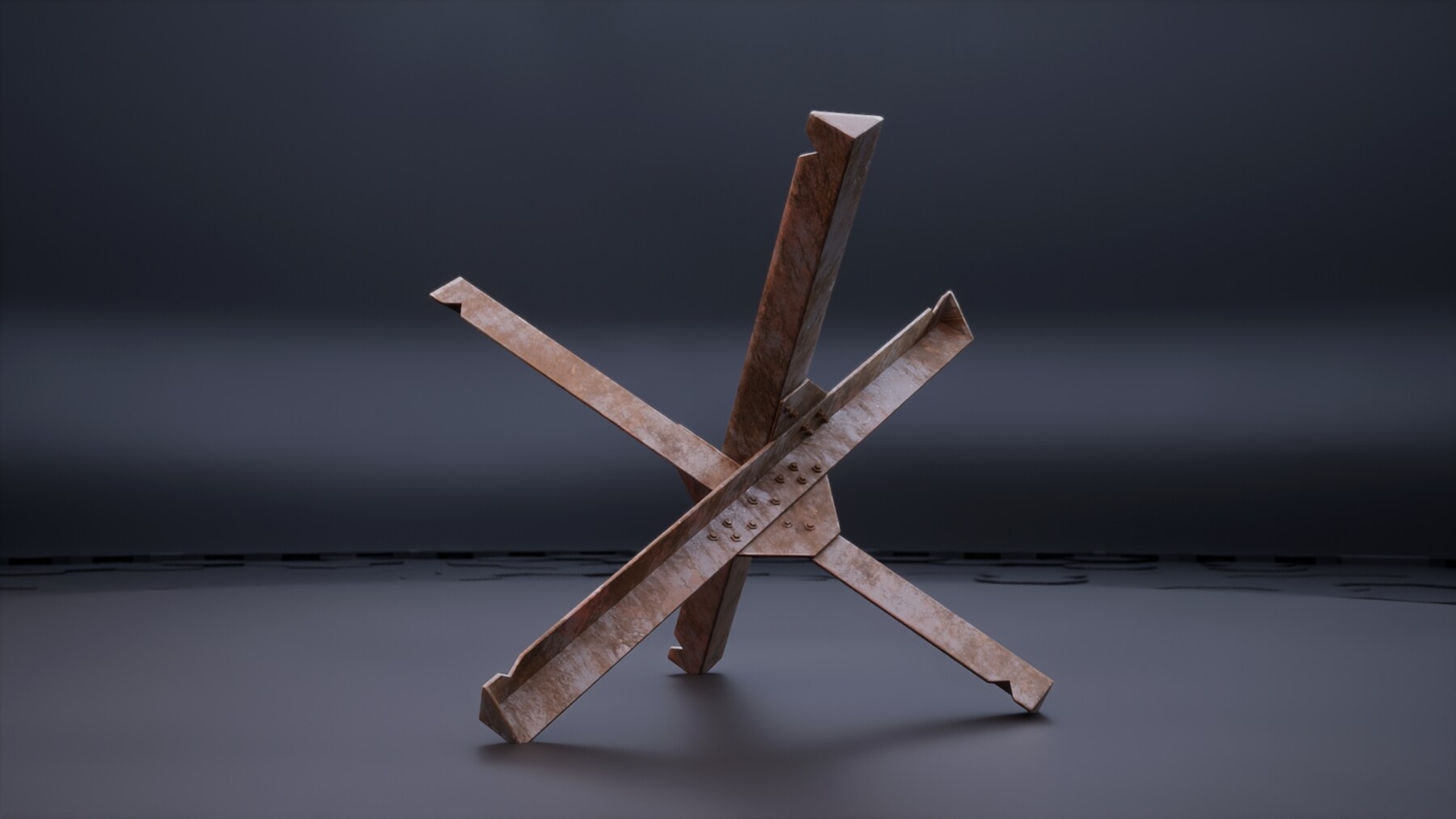 ArtStation - Military Czech hedgehog - anti-tank barrier | Game Assets