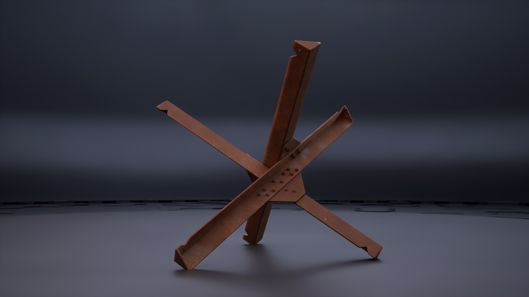 ArtStation - Military Czech hedgehog - anti-tank barrier | Game Assets