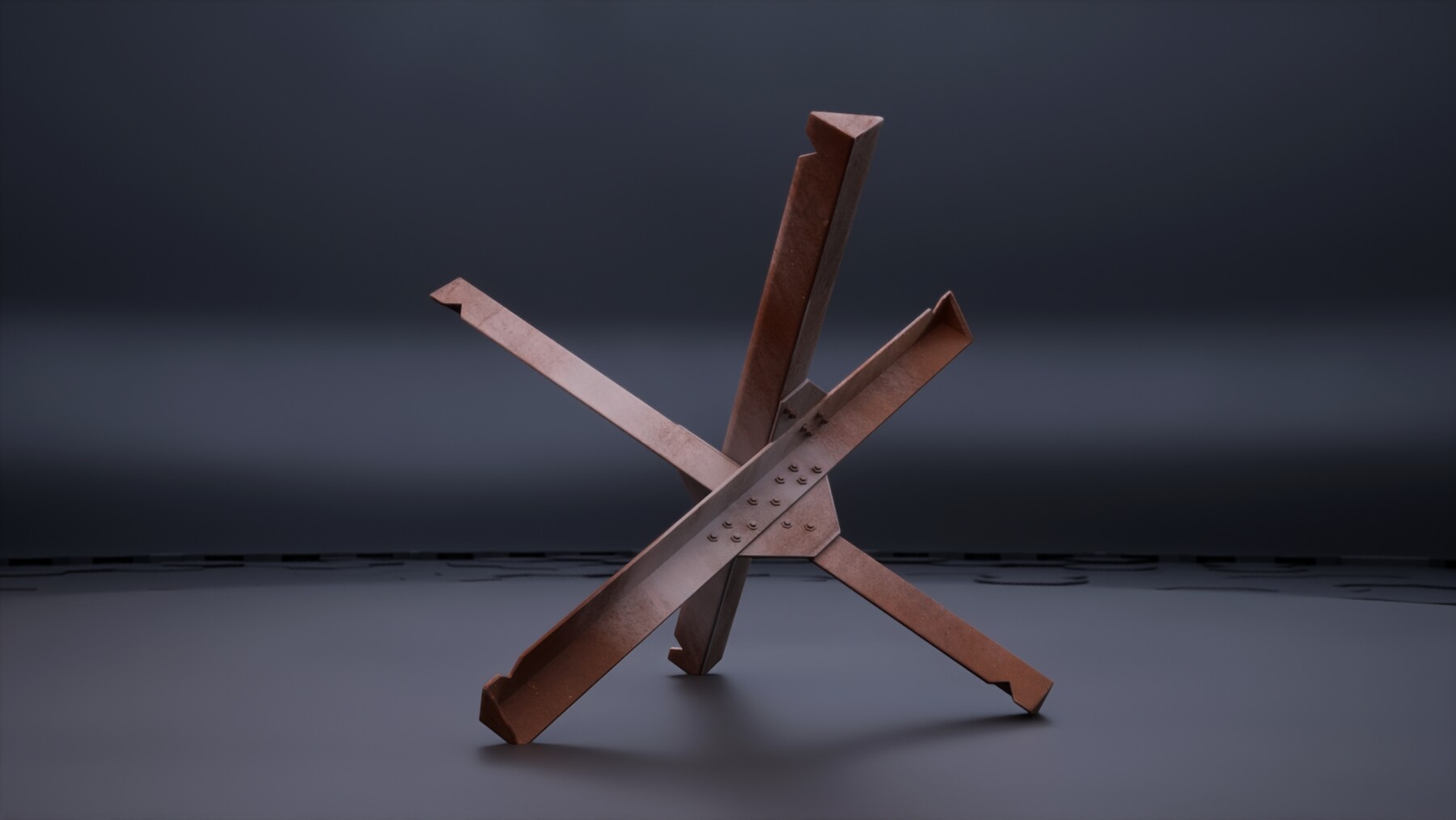 ArtStation - Military Czech hedgehog - anti-tank barrier | Game Assets