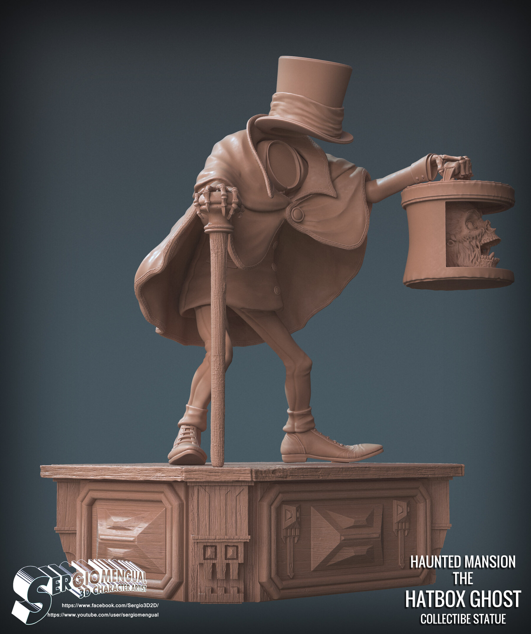 ArtStation - Disney Haunted Mansion The Hatbox Ghost 3D Printable Sculpt | Resources