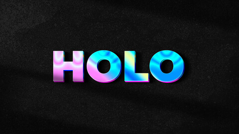 ArtStation - 3D Holo PSD fully editable text effect. Layer style PSD ...