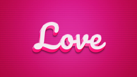 ArtStation - 3D Love PSD fully editable text effect. Layer style PSD ...